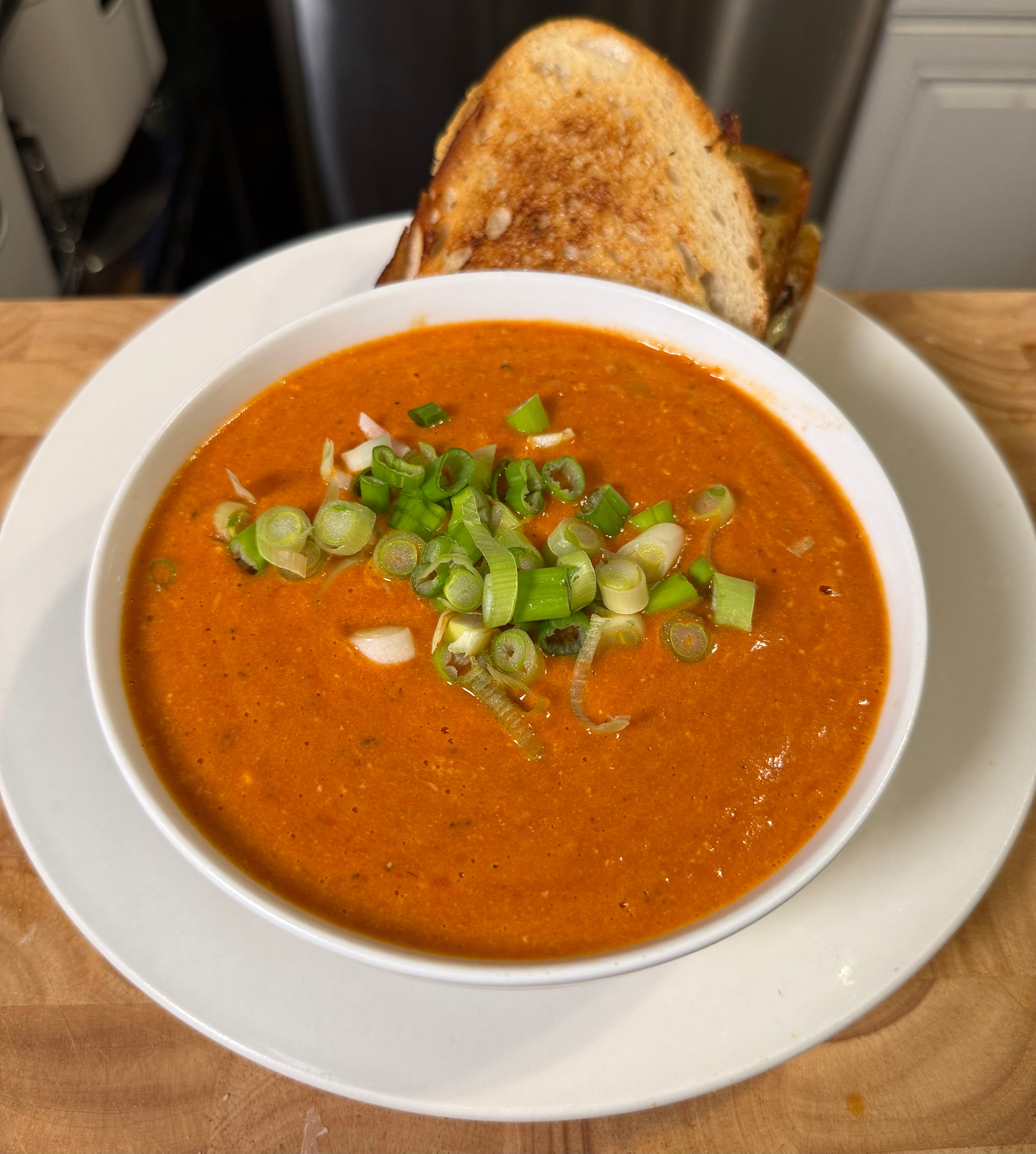 High Protein Roasted Red Pepper Soup – Leo's Lean Kitchen